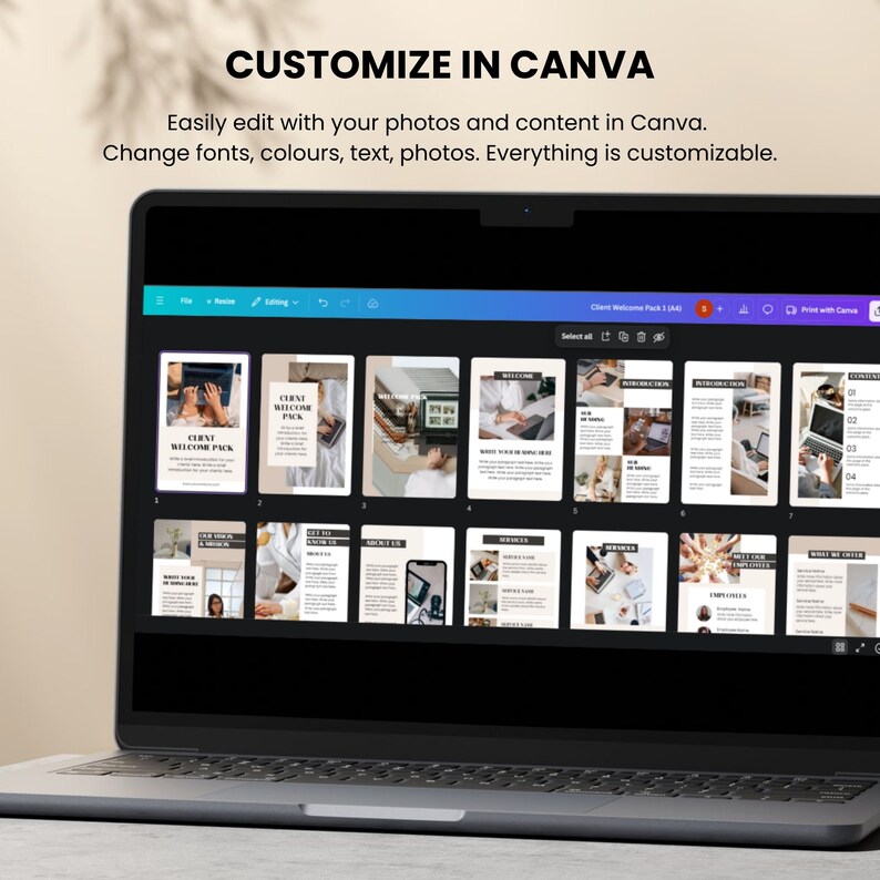 Editable Client Welcome Pack Canva Template Customizable Welcome Kit ...
