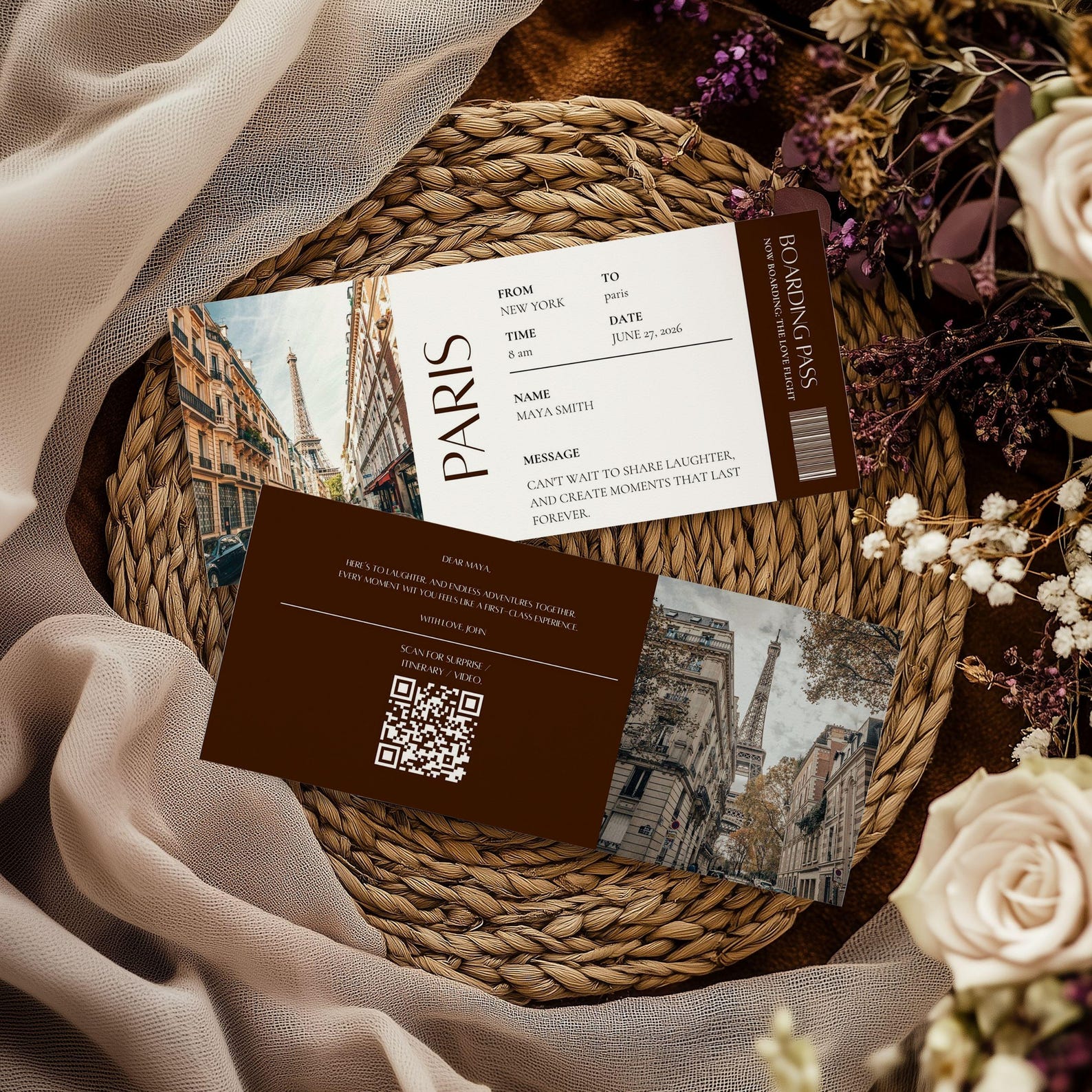 Boarding Pass Canva Template, Custom Editable Ticket, Printable Airline ...