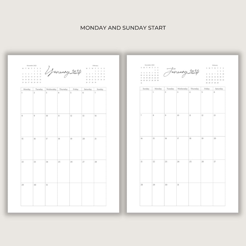 2024 Calendar & 2024 Planner: Year at a Glance, Dated Monthly Pages ...