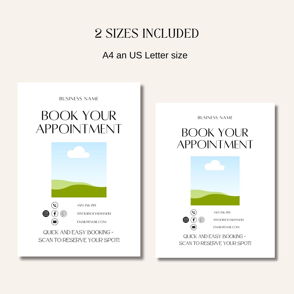 Small Business Sign Canva Template Editable Scan to Book, Printable ...