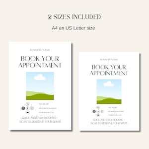Small Business Sign Canva Template Editable Scan to Book, Printable ...