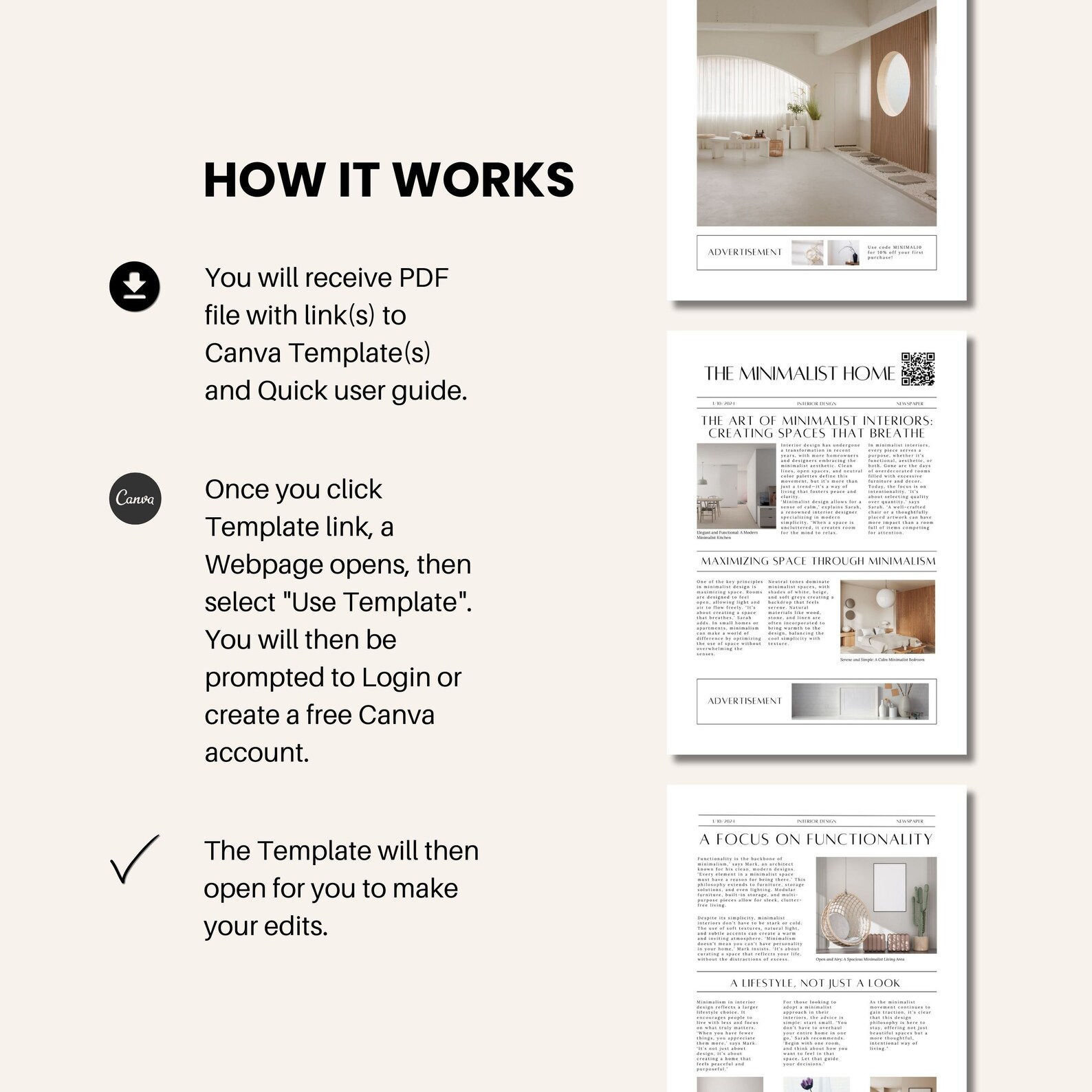 Newspaper Canva Template, Newspaper Printable, Interior Design ...