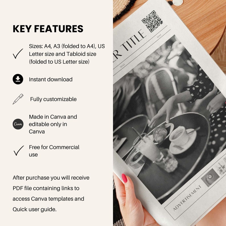 Newspaper Canva Template, Newspaper Printable, Editable Newspaper, DIY ...