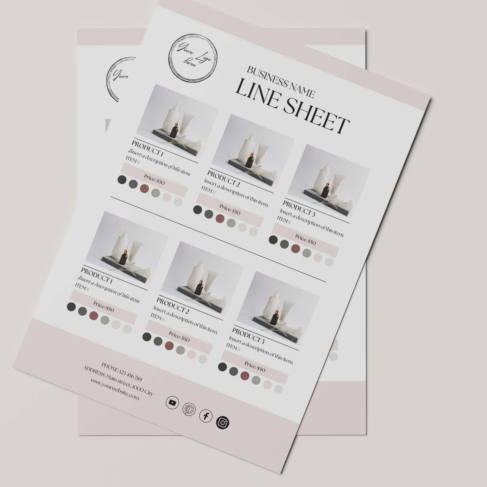 Line Sheet Canva Template, Editable Wholesale Catalog, Price List Template, Canva Product Sales ...