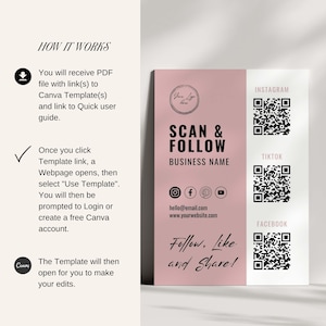 Canva Social Media Printable Sign, Follow Us Poster Template, Small ...