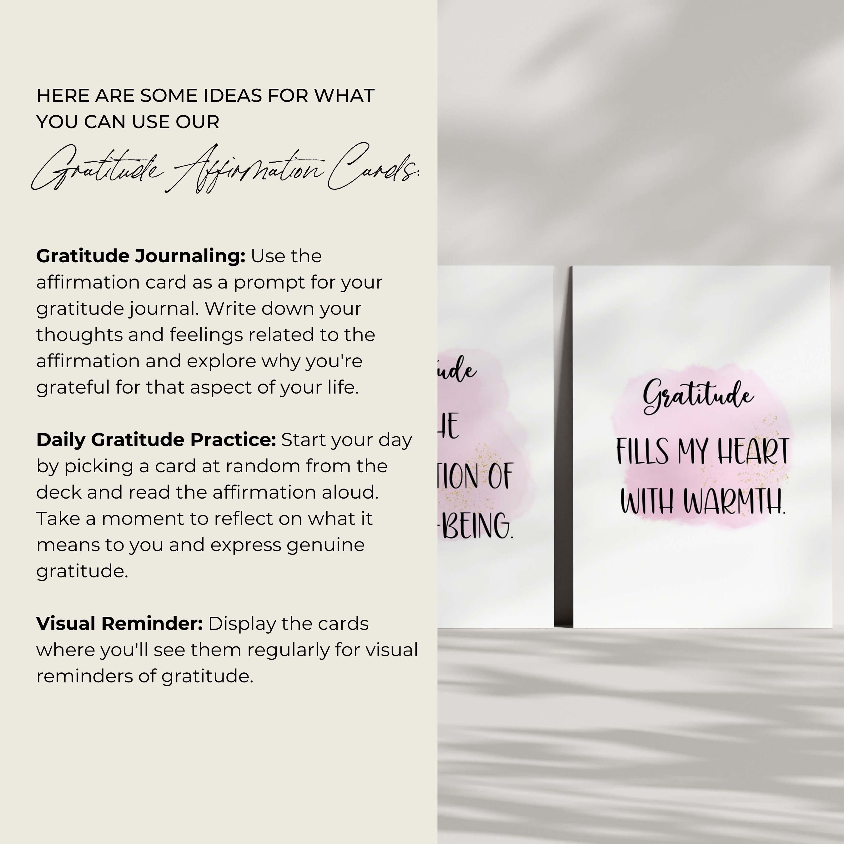 Gratitude Affirmation Cards Printable Daily Gratitude Card of Gratitude ...