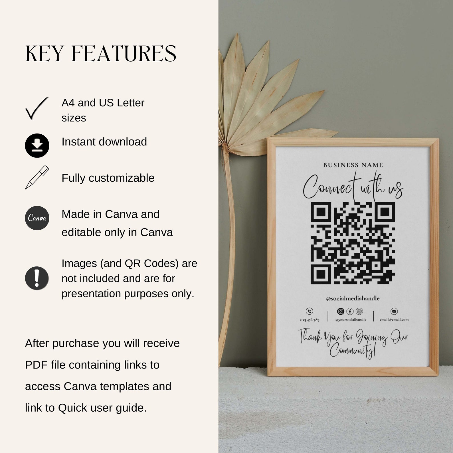 Small Business Sign Bundle Editable, Price List, Scan to Pay, Printable ...