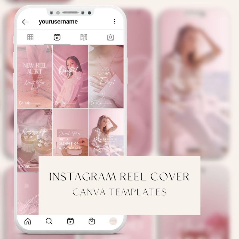 20 Pink Instagram Reel Cover Canva Templates, Done for You Reel Covers ...