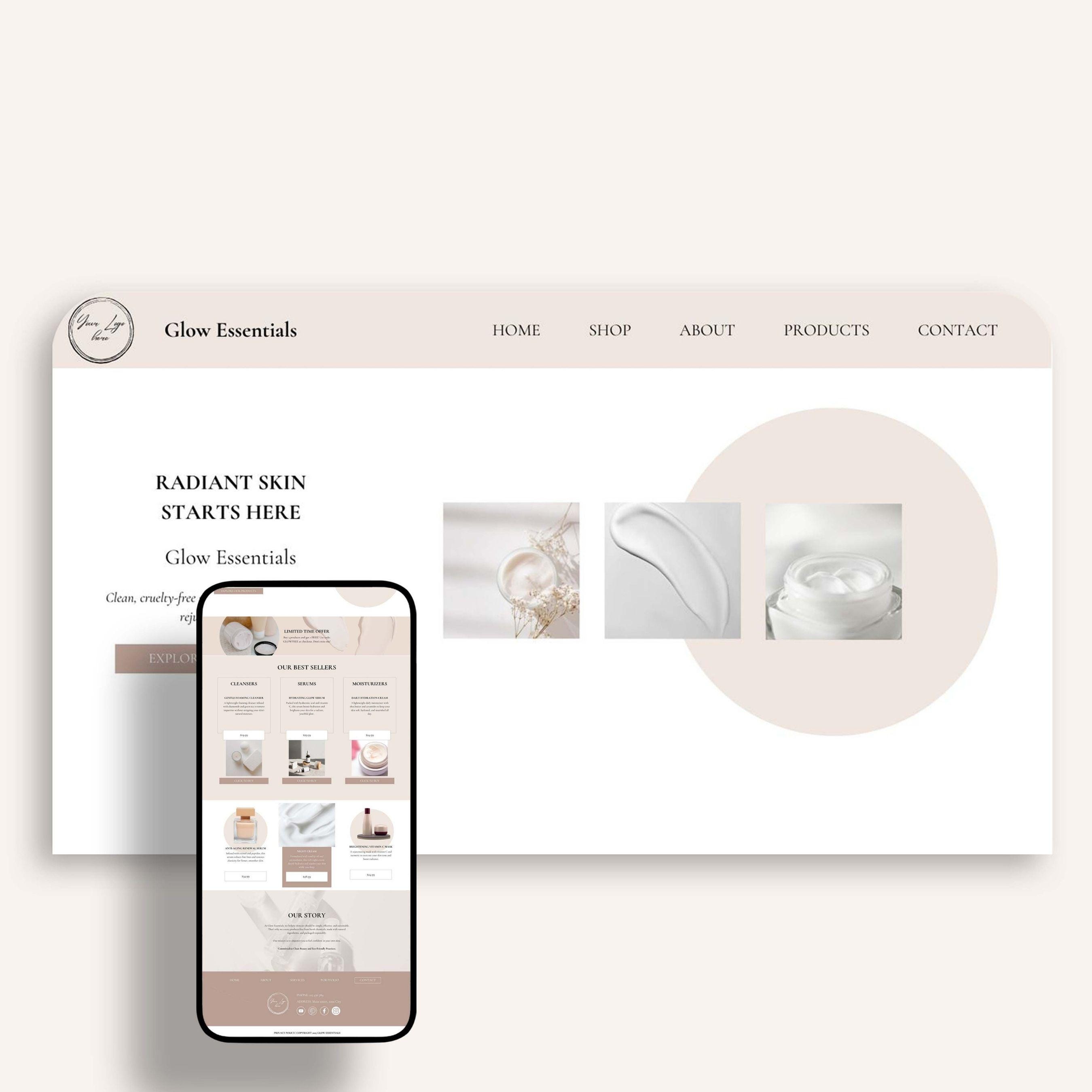Product Based Website Canva Template, Landing Page Canva Template ...