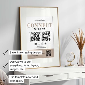 Connect With Us Printable Sign, Social Media Sign, Small Business Sign ...