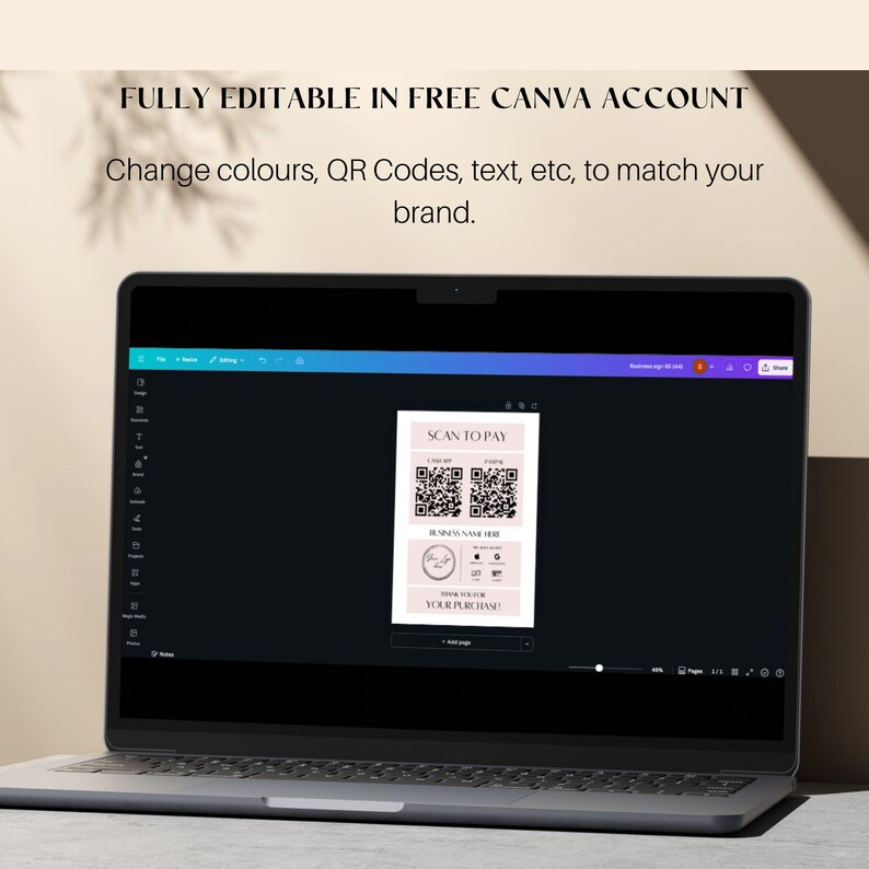 Modelo de pagamento por QR Code para Canva, formato A4 e Carta (EUA ...