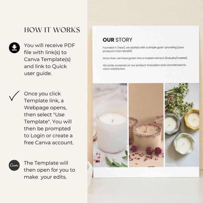 Candle Product Catalog Canva Template, Line Sheet and Price List for ...