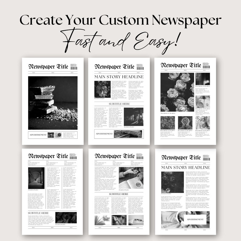 Newspaper Canva Template, Newspaper Printable, Editable Newspaper ...