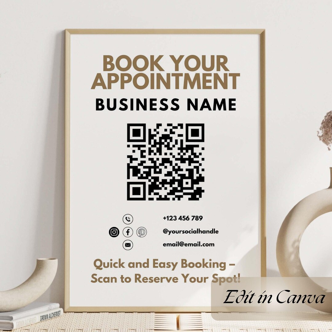 Scan to Book Appointment Sign Canva Template Editable, Printable ...