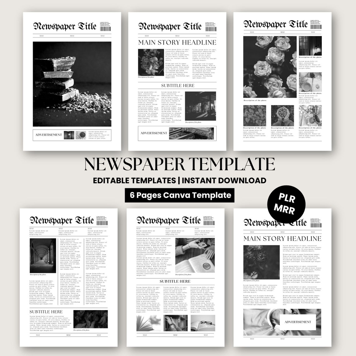 Newspaper Canva Template, Newspaper Printable, Editable Newspaper ...