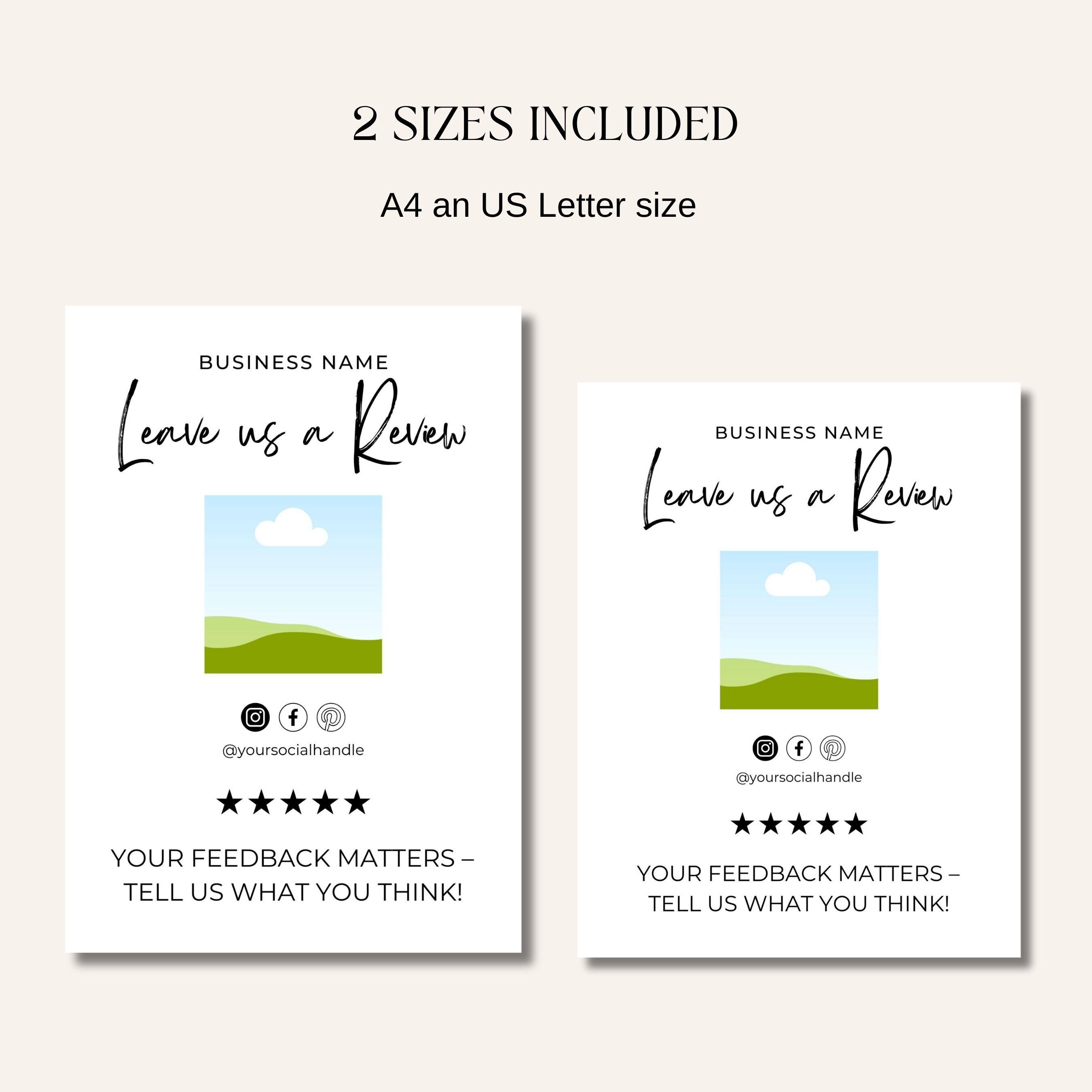 Editable Leave Us a Review Canva Template QR Code, Printable Google ...