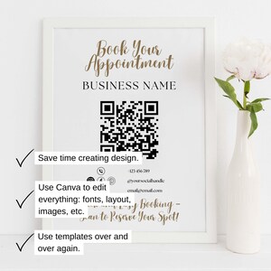 Scan to Book Appointment Sign Canva Template Editable, Printable ...