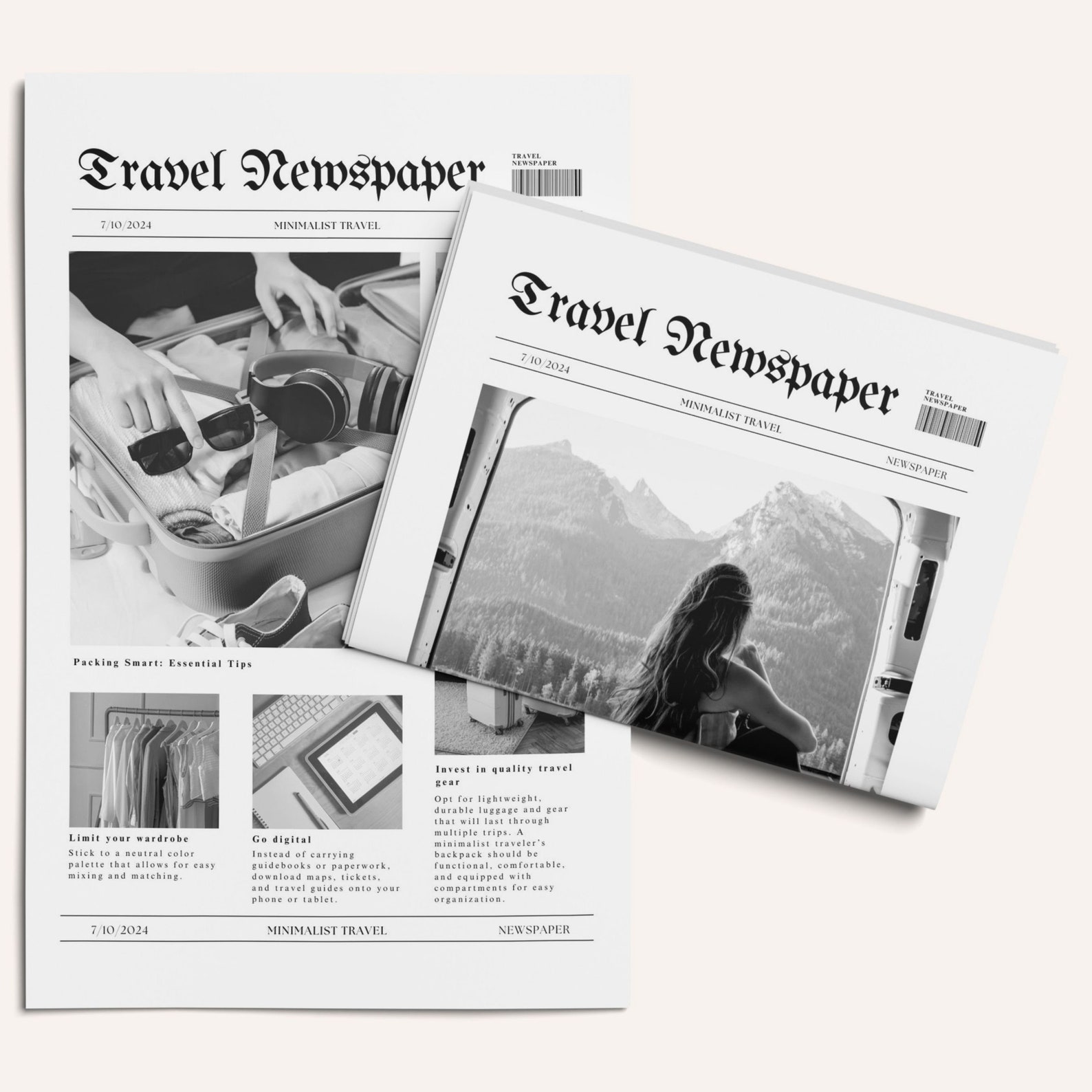 Newspaper Canva Template, Travel Newspaper Printable, Editable ...
