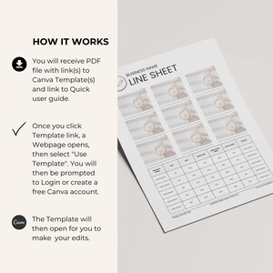 One Page Line Sheet Canva Template, Product Catalog Sheet, Editable ...