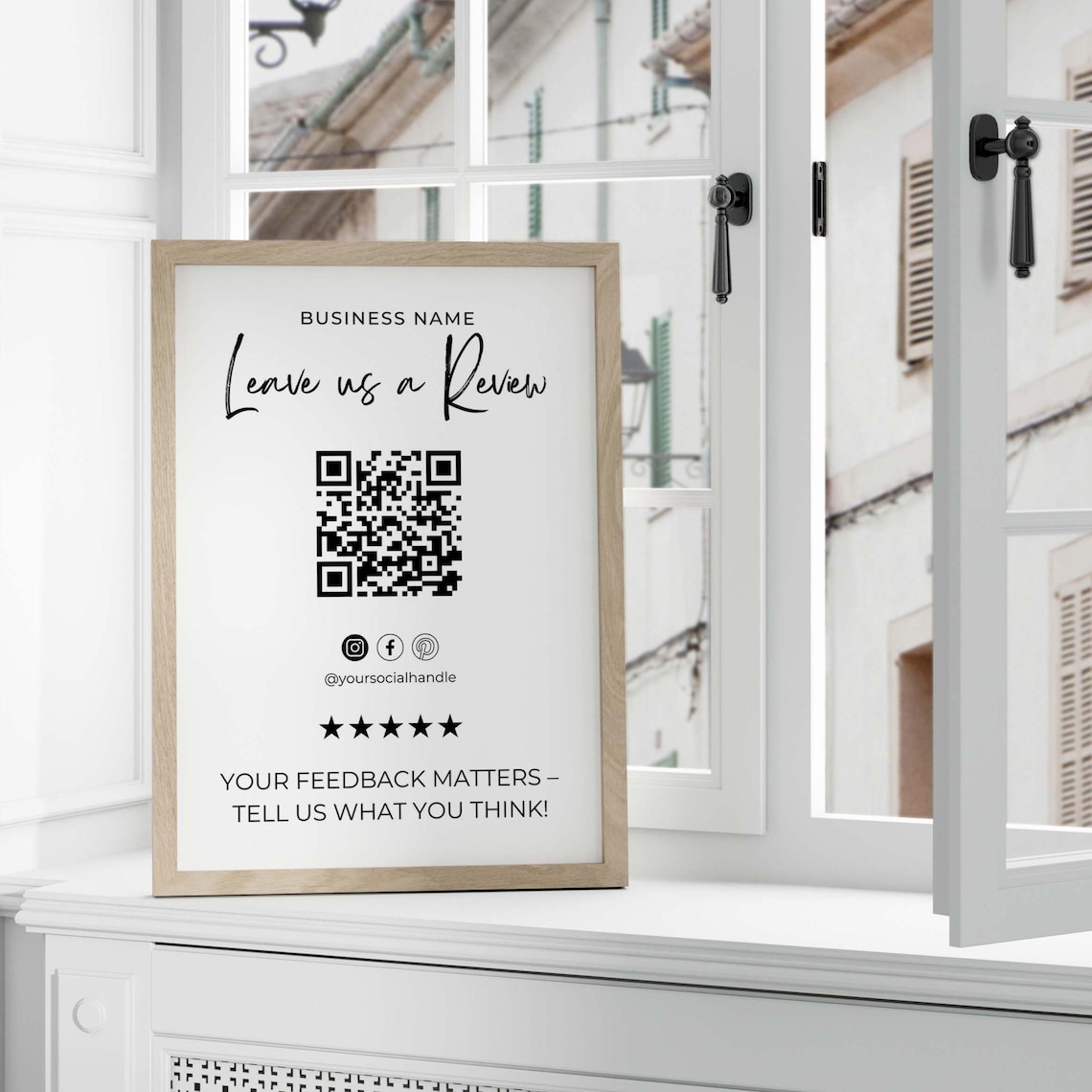 Editable Leave Us a Review Canva Template QR Code, Printable Google ...
