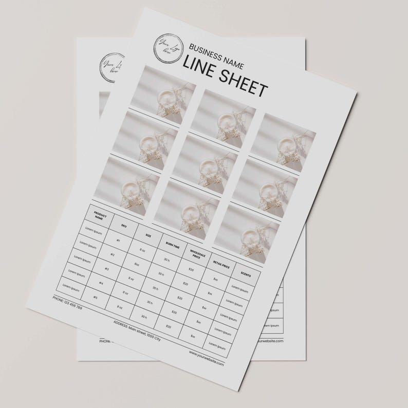 One Page Line Sheet Canva Template, Product Catalog Sheet, Editable ...