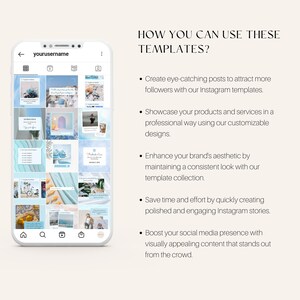 80 Blue Instagram Posts Bundle, Instagram Story Templates, Elegant ...