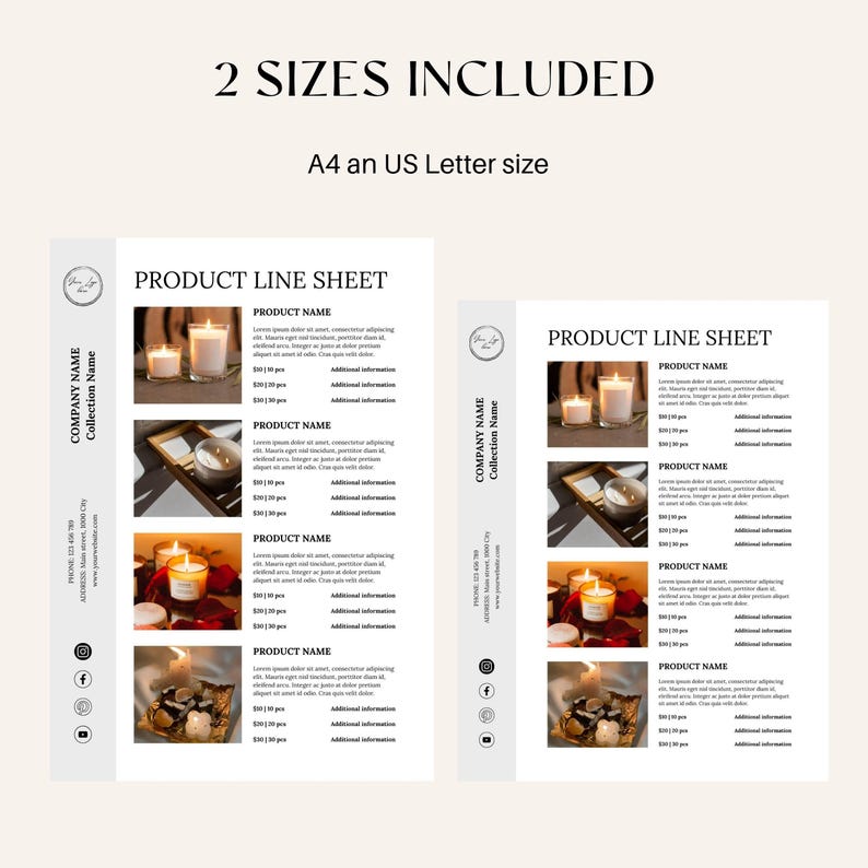 One Page Line Sheet Modern Canva Template, Product Catalog Flyer ...