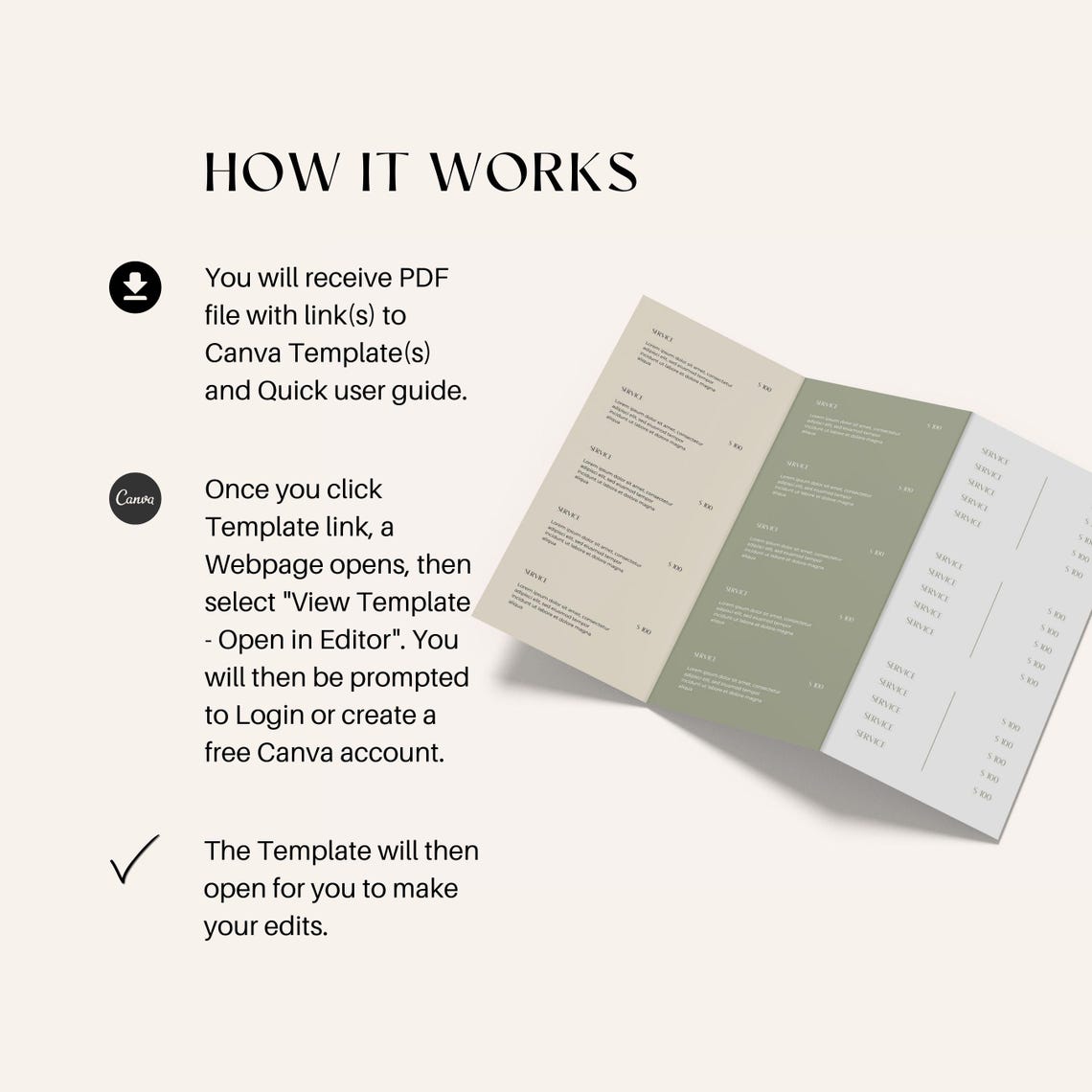 Trifold Brochure Price List Canva Template, Customizable Spa Services ...