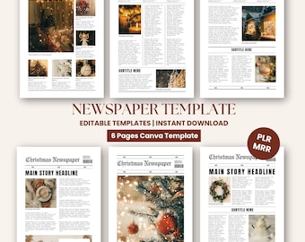 Christmas Newspaper Editable Template, Year in Review Holiday Card ...