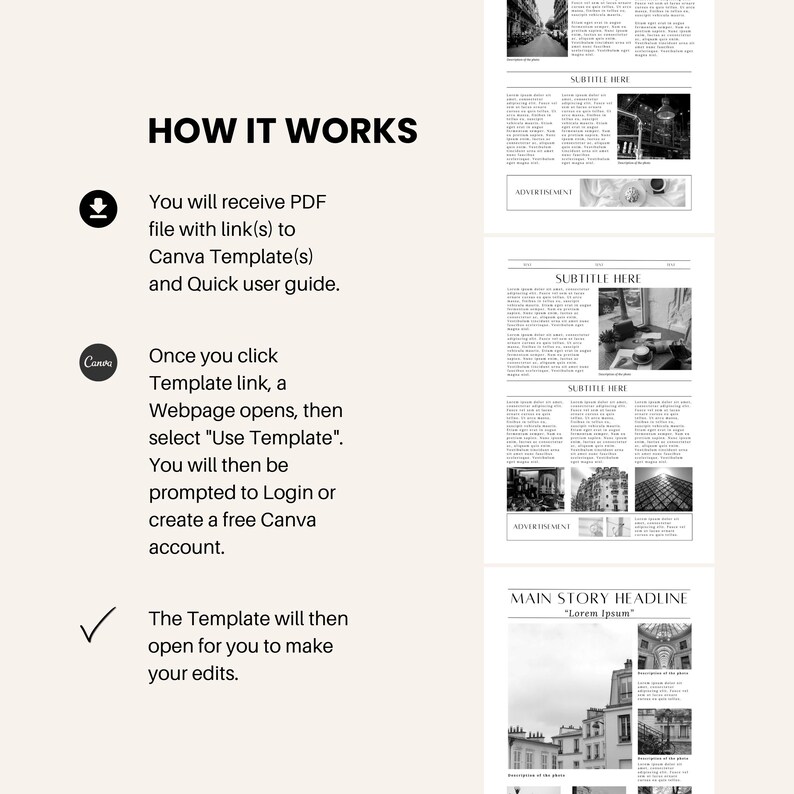 Newspaper Canva Template, Newspaper Printable, Editable Newspaper, DIY ...