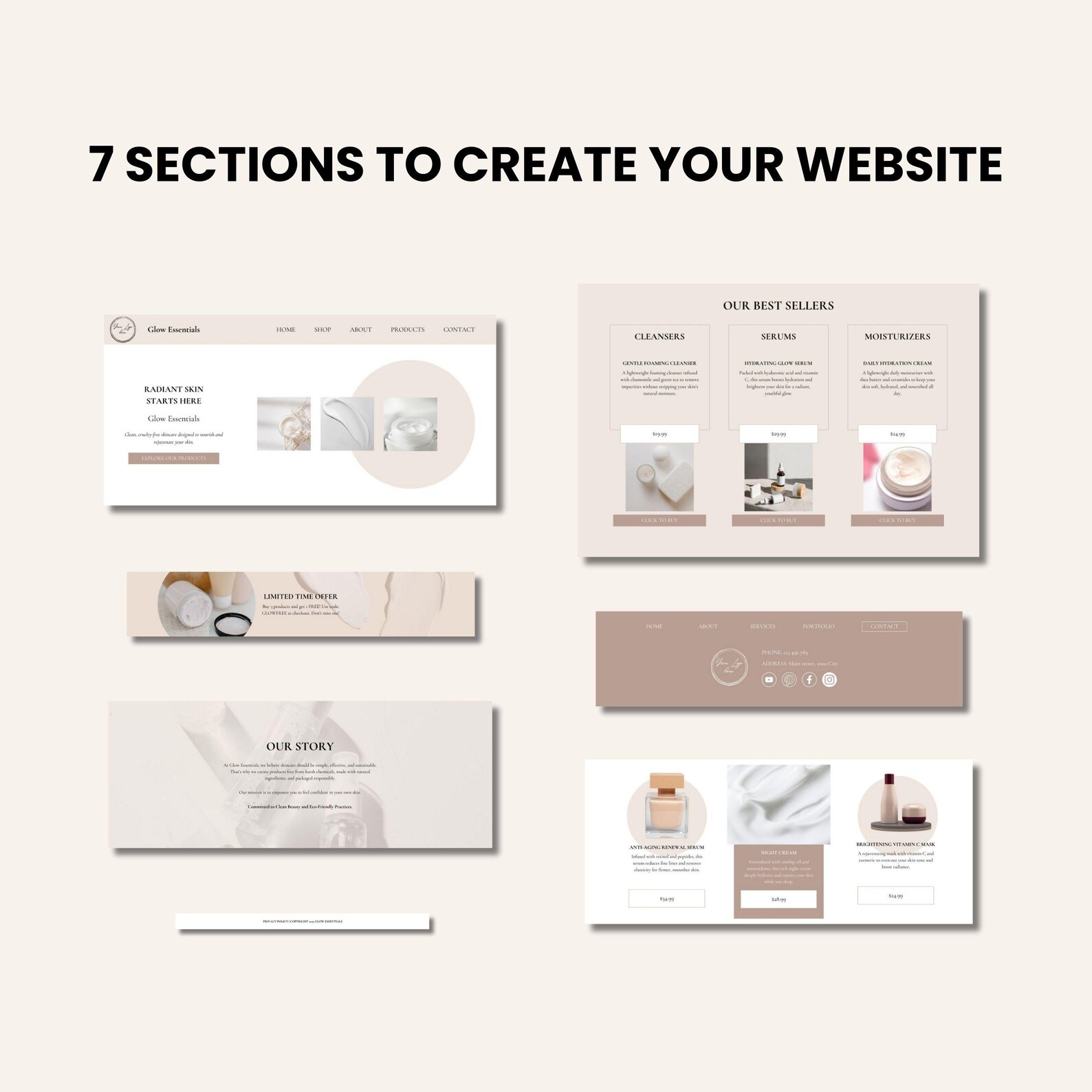 Product Based Website Canva Template, Landing Page Canva Template ...