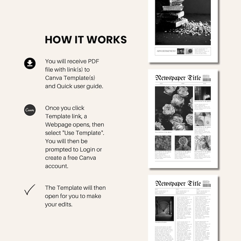 Newspaper Canva Template, Newspaper Printable, Editable Newspaper ...