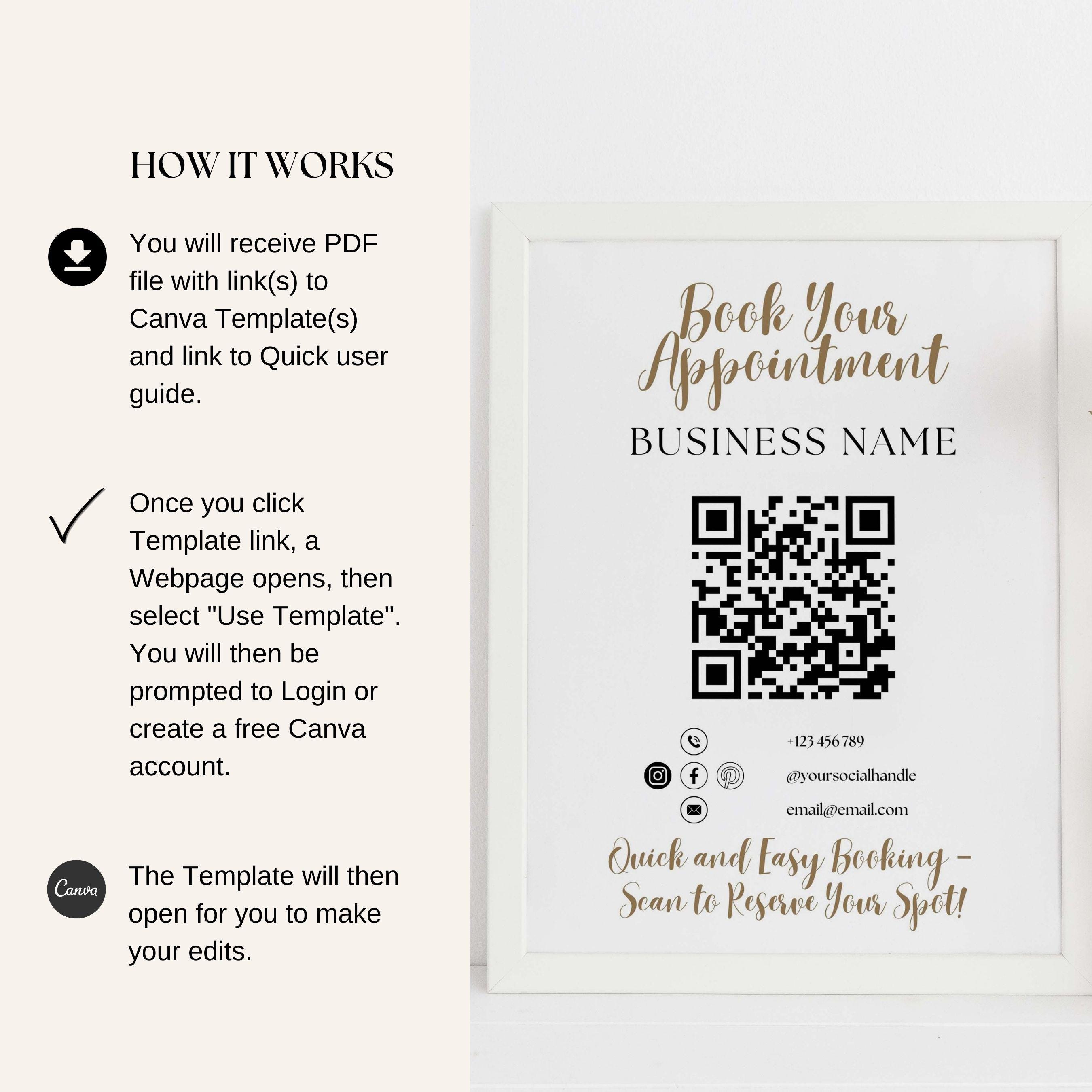 Scan to Book Appointment Sign Canva Template Editable, Printable ...