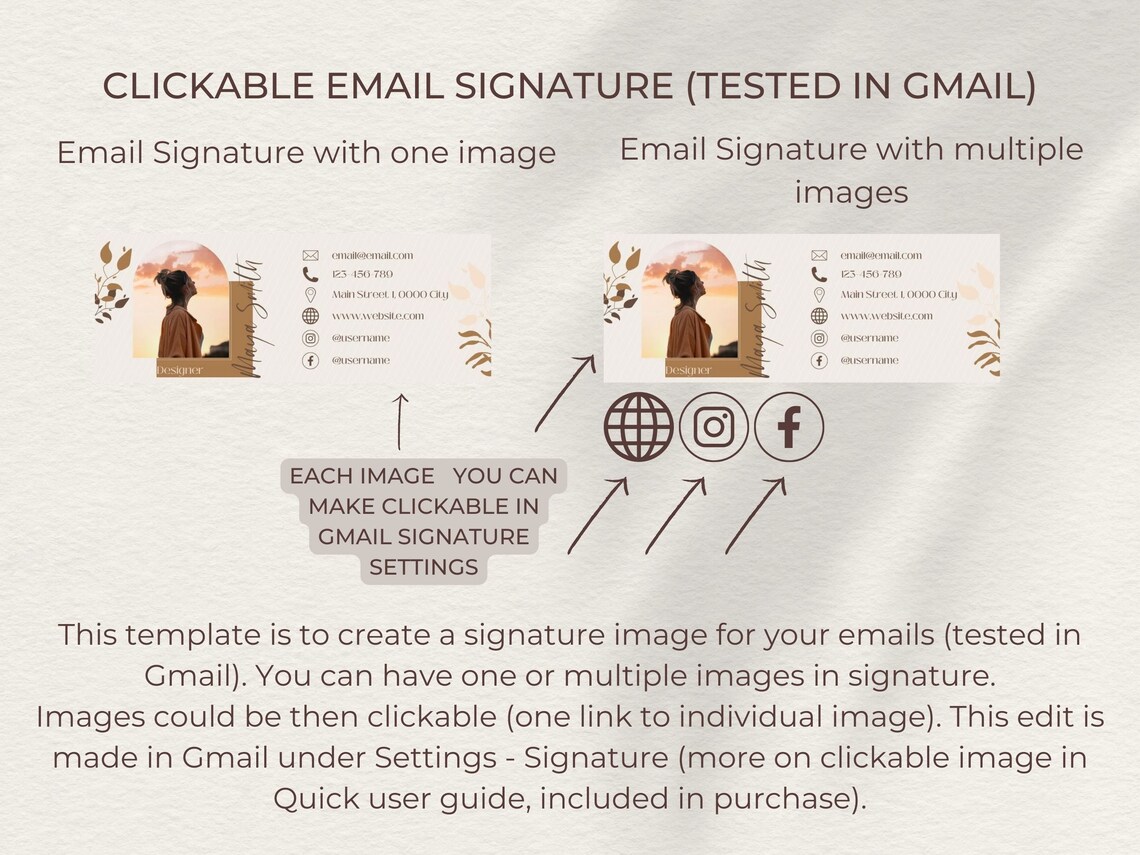 Email Signature Template Gmail Canva Template Editable in - Etsy