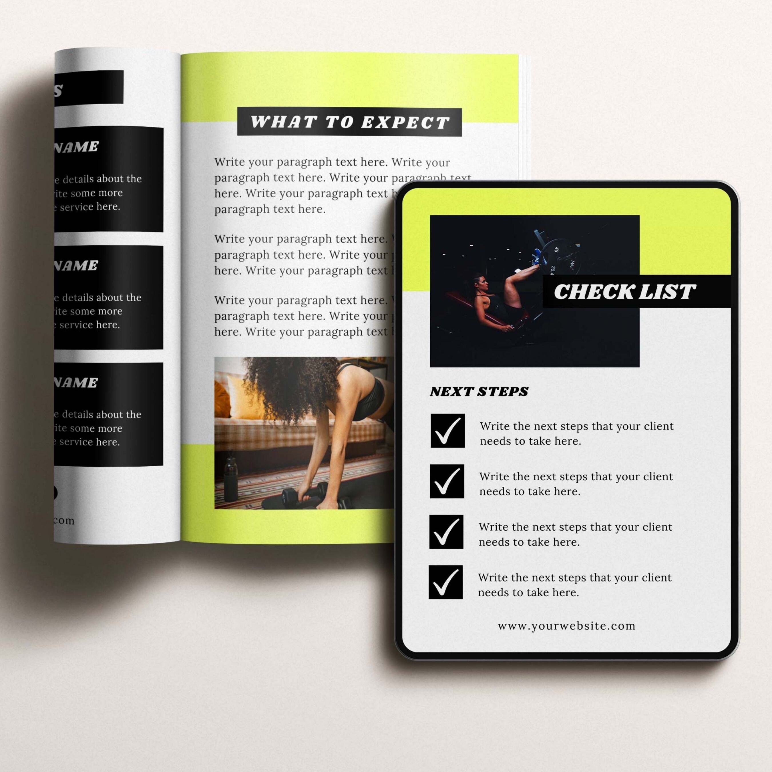 Fitness Client Welcome Pack Canva Template, Fitness and Nutrition ...