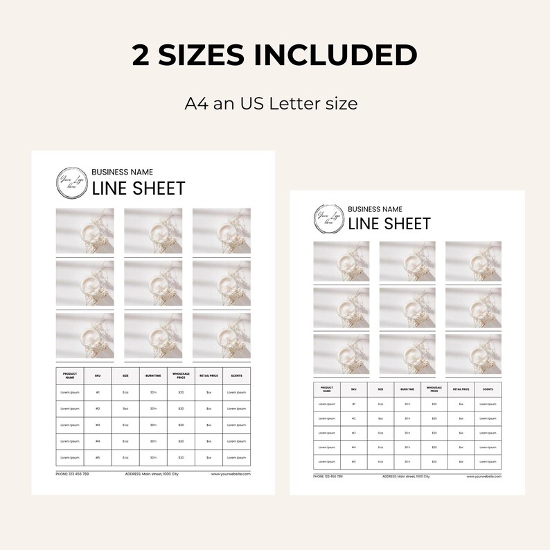 Line Sheet Canva Template, Editable Wholesale Catalog, Product Sales ...