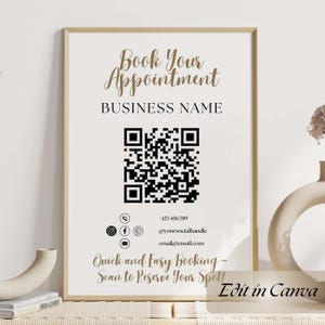 Scan to Book Appointment Sign Canva Template Editable, Printable ...