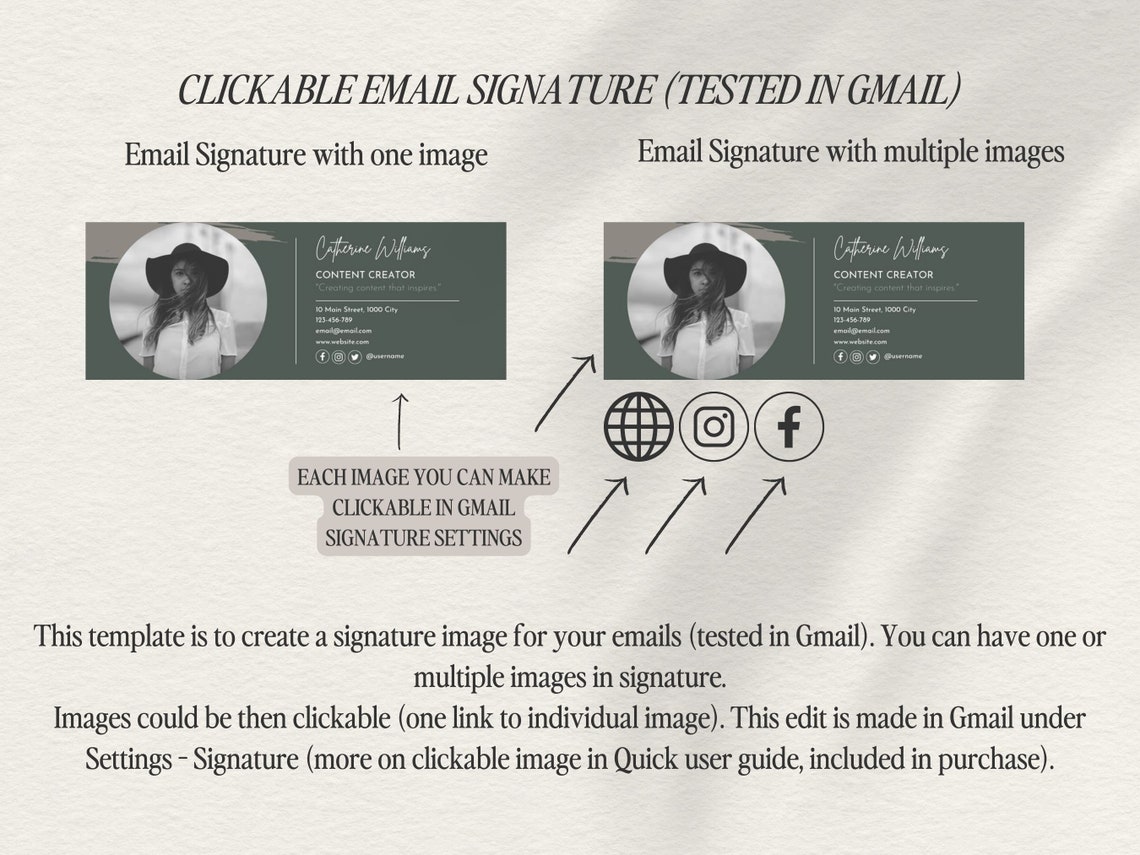 Email Signature Template Gmail Email Signature Canva - Etsy