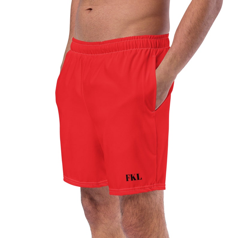 FKL Men's Red Swim Trunks - Etsy