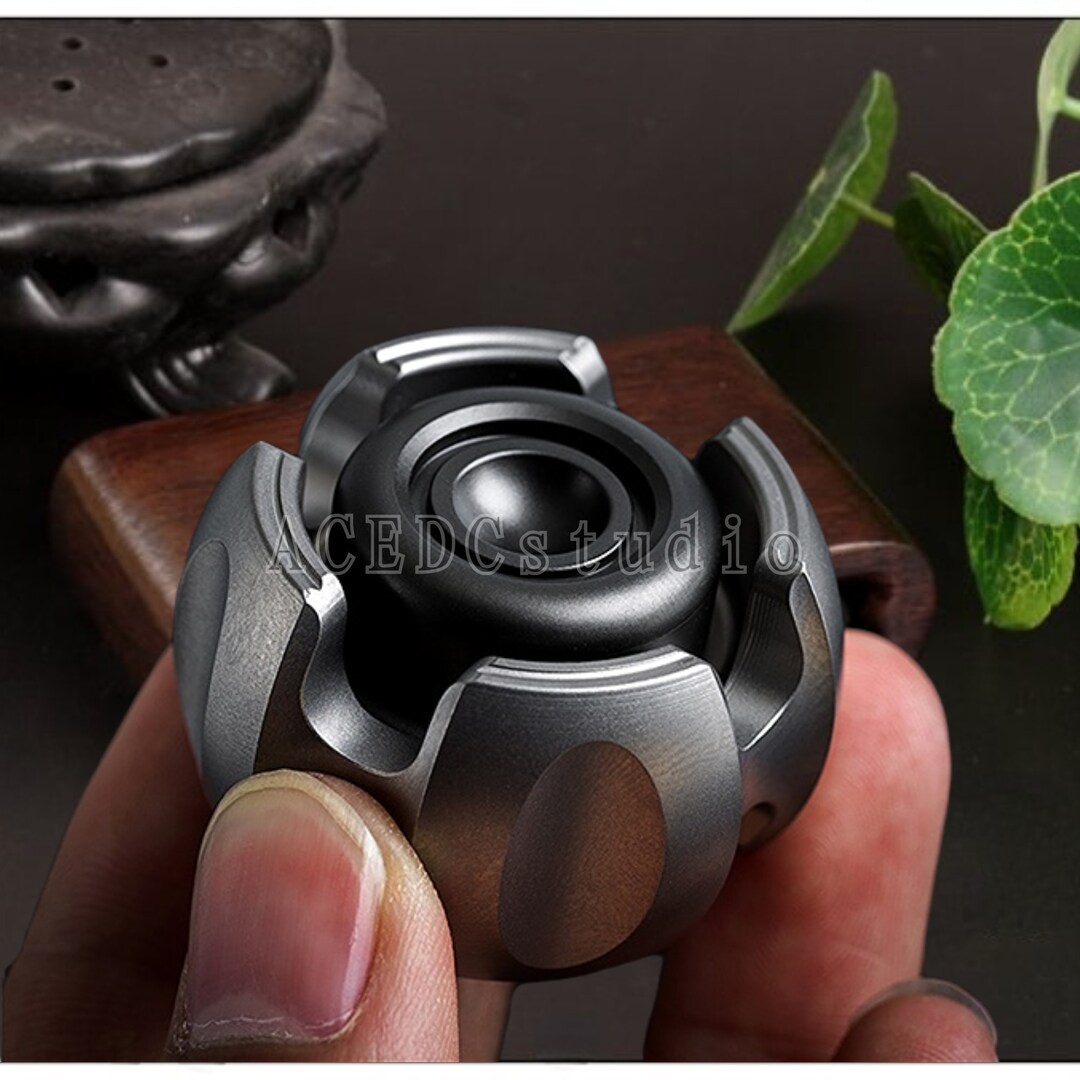 EDC Fidget Spinner Finger One-handed Stress Reliever Metal Hand Spinner ...
