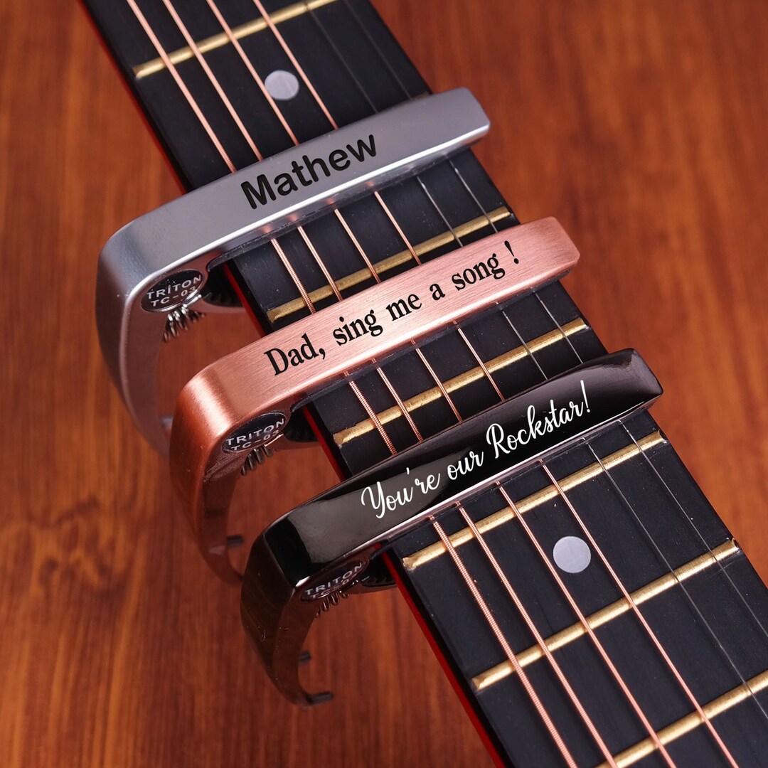 Personalized Metal Guitar Capo, Guitar Pick, Custom Message, Valentines ...