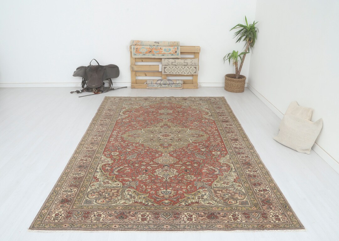 7x8 Muted Rug,anatolian Rug,wool Rug 7x8,turkish Vintage Rug,vintage ...