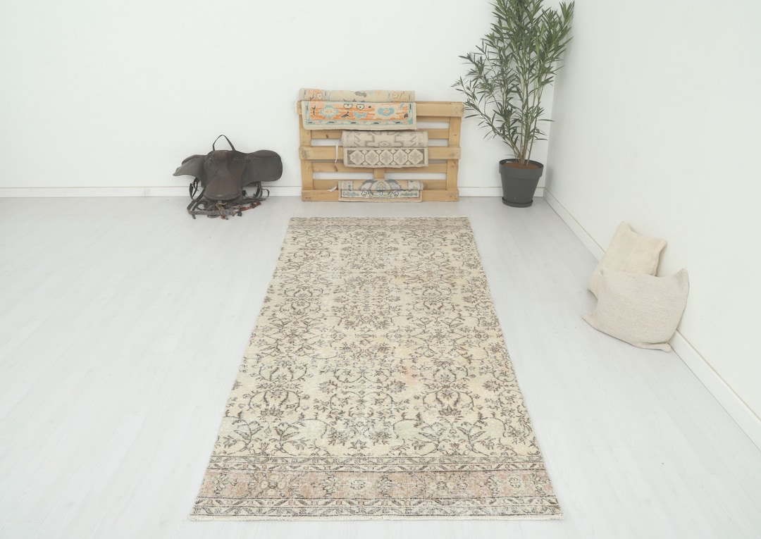 4x10 Rug, Vintage Rug, Corridor Rug, Oushak Runner,4x10 Turkish Runner ...