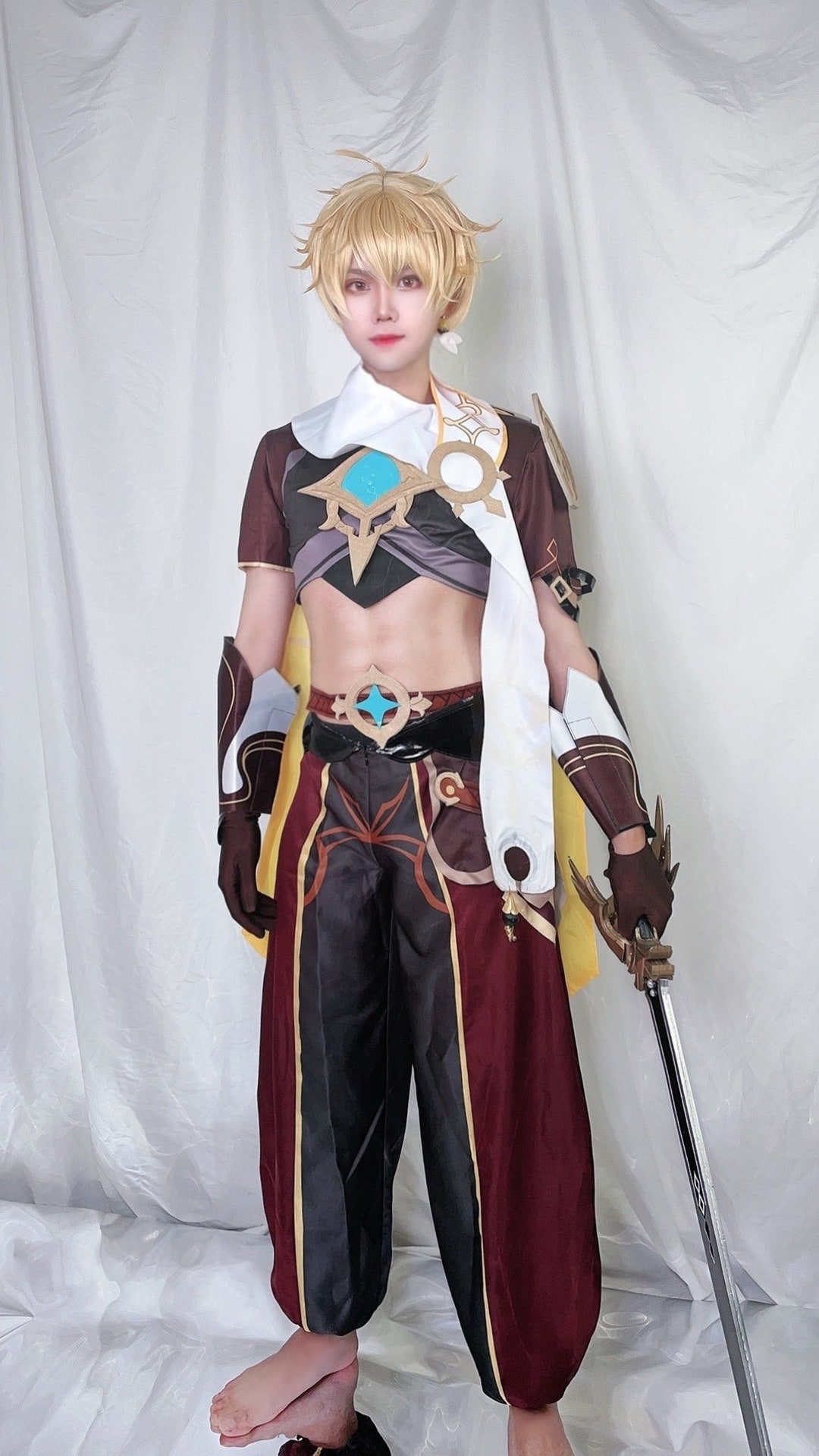 Genshin Impact Traveler Aether Cosplay Costume Anime Game Etsy Uk