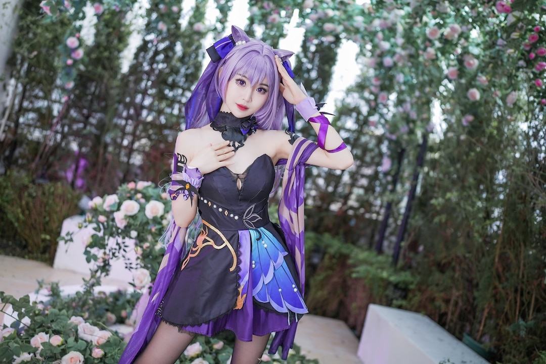 Genshin Impact Keqing Cosplay Costume Anime Game Outfit Etsy