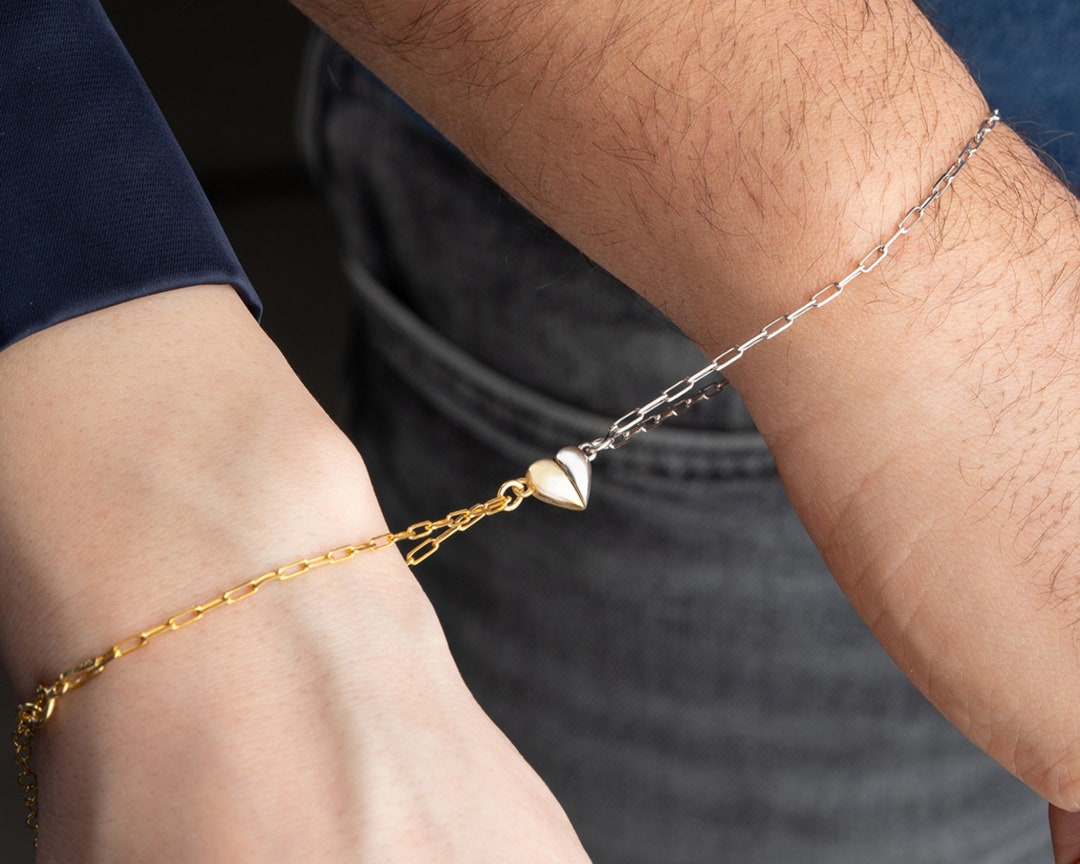 Magnetic Heart Bracelet for Couples, Matching Heart Bracelets for ...