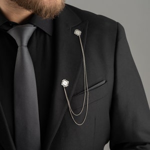 Unique Initial Letters Broach Collar Pin, Personalized Jacket Chain ...