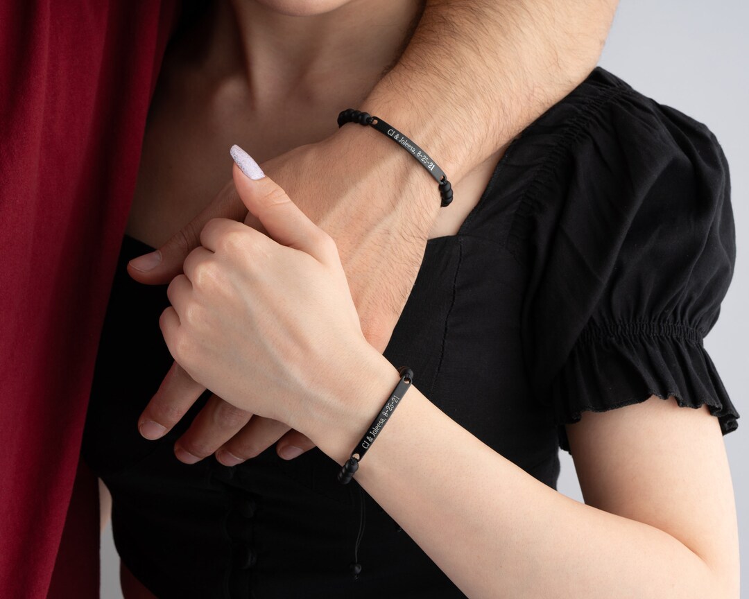 Personalized Matching Couple Bracelets, Custom Unique Partners ...