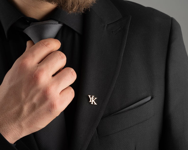 Personalized Initial Letter Lapel Pin Groom & Bride Initials - Etsy