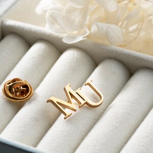 Personalized Initial Letter Lapel Pin, Groom & Bride Initials Pin ...